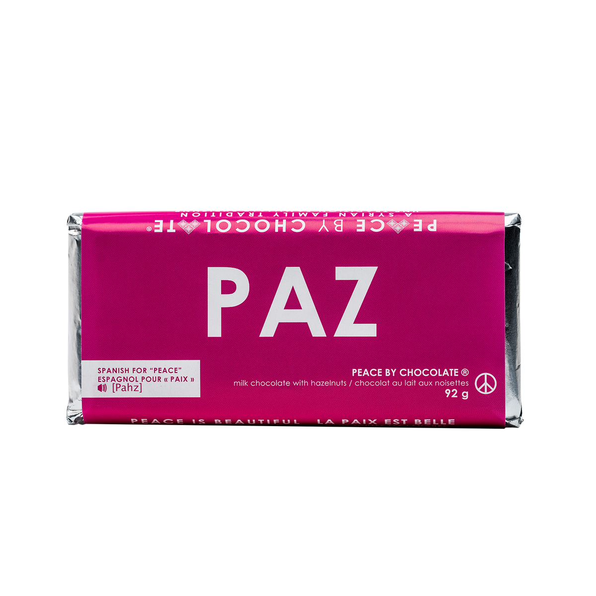 92g Peace Bar Spanish – Peace by Chocolate
