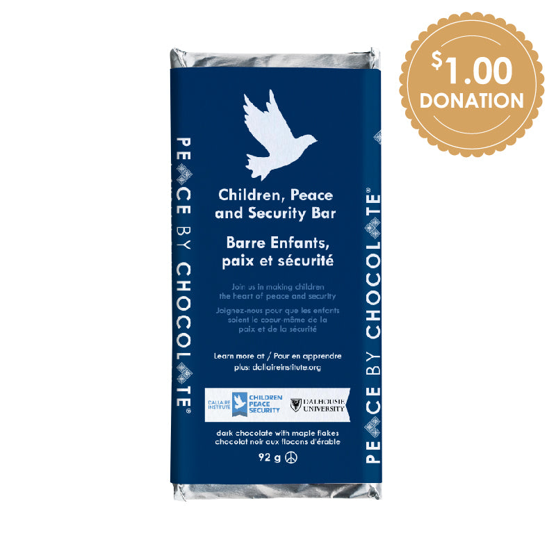 Dallaire Children Peace and Security Dark with Maple Flakes Bar – Peace by Chocolate