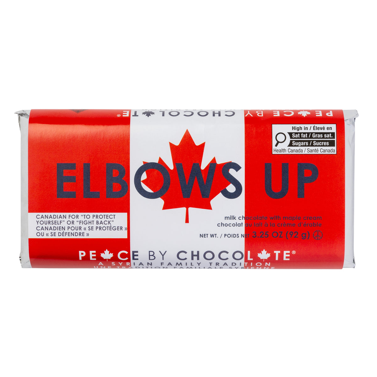 92g Elbows Up Canada Bar – Peace by Chocolate