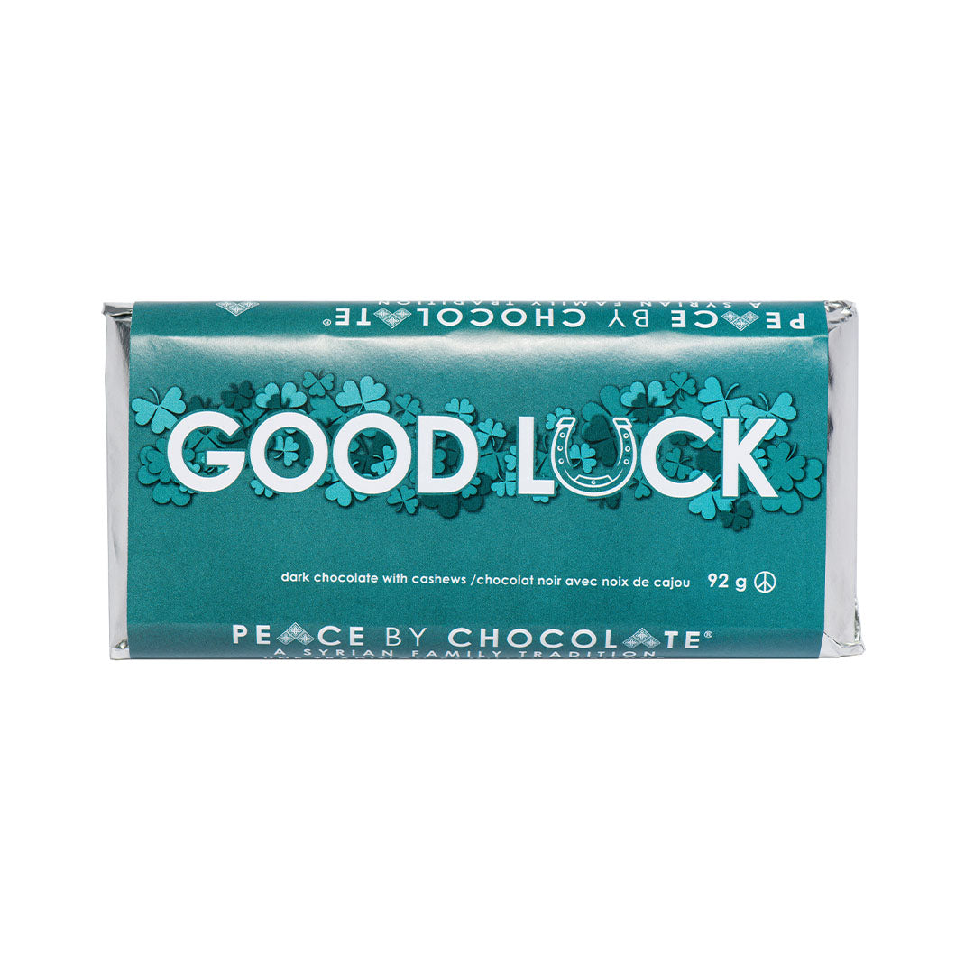 92g Good Luck Dark Bar – Peace by Chocolate