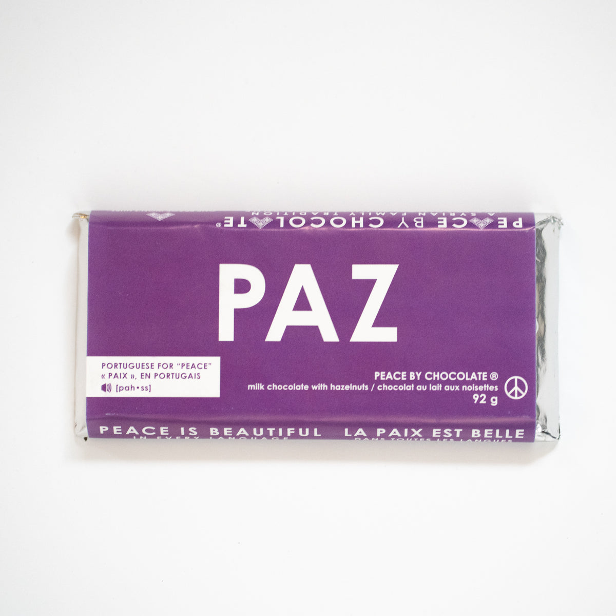 92g Peace Bar Portuguese – Peace by Chocolate